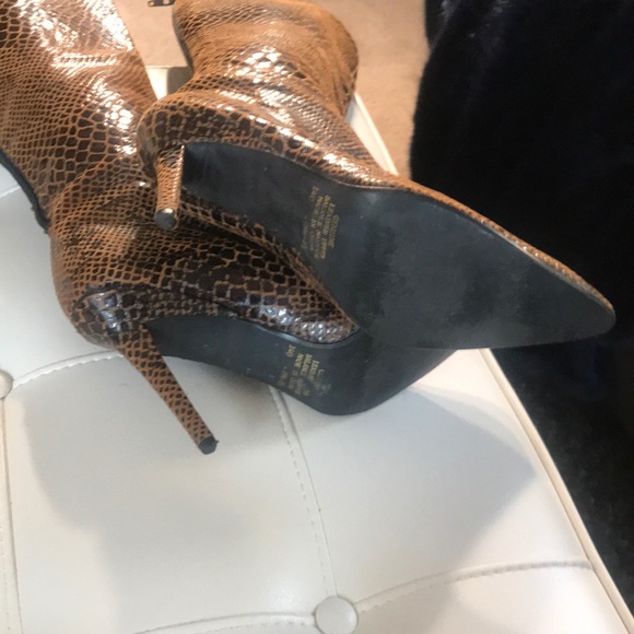 Shoes | Snake Print Genuine Leather Boots | Poshmark